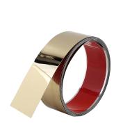 China 201 PVD Gold Mirror Metal Stainless Steel Adhesive Roll Flat Tape for sale
