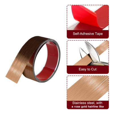 China Durable Edge Protection，Self-Adhesive PVD Stainless Steel Tile Trim for sale