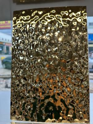 China 304 Grade PVD Coated Water Ripple Stainless Steel Sheet 1219x2438mm for Ceiling and Wall for sale