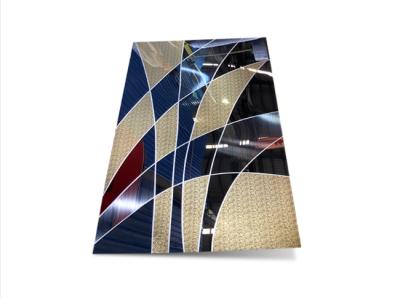 China Polished Finish 304 Grade Etched Stainless Steel Sheet with 1.15mm Thickness for Architectural Decoration for sale