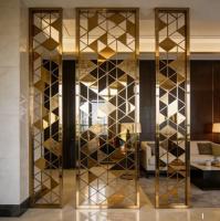 China Modern Gold Titanium Stainless Steel Partition Wall Decorative Screen for sale