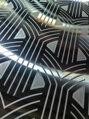 China Silver Super Mirror Etched Stainless Steel Sheet 1.00mm Thickness 304 Grade for sale