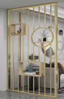 China Sleek Stainless Steel Partition Screen with Display Shelf Design for sale
