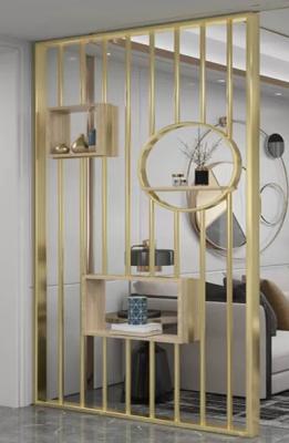 China Sleek Stainless Steel Partition Screen with Display Shelf Design for sale