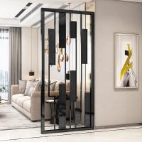 China Black Stainless Steel Privacy Screen, Stylish Metal Room Partition Wall for sale