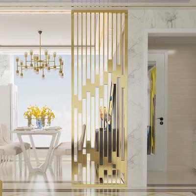 China Luxury Gold Stainless Steel Room Divider - Elegant Metal Privacy Screen for sale