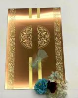 China Gold Mirror Etched Polished Stainless Steel Sheet 1220*2440 MM Four Feet for sale