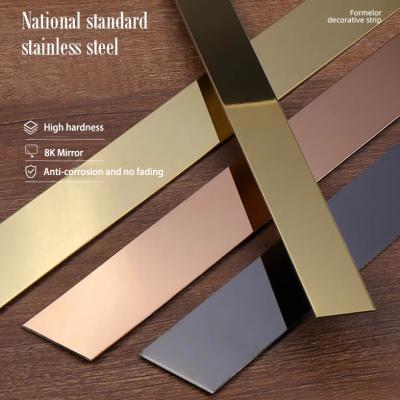 China Gold/Black/Rose Gold Mirror Stainless Steel Trim Strip, Self-Adhesive for sale