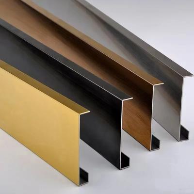 China 304 Stainless Steel U Profile Tile Trim with PVD Color Coating in 10 Feet Length for sale