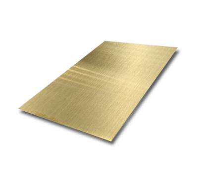 China Hairline Champagne Gold Stainless Steel Plate, Premium PVD Finish for sale
