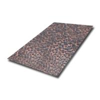 China Hammered Texture Red Bronze Blackened Sheet Stainless Steel Metal Sheet for sale