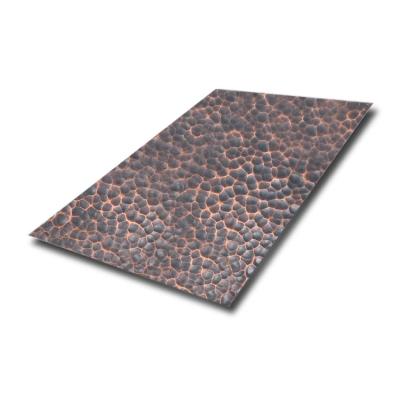 China Hammered Texture Red Bronze Blackened Sheet Stainless Steel Metal Sheet for sale