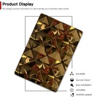 China Gold PVD Coated Diamond Design Stainless Steel Sheet For Interior Decor for sale