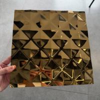 China Gold PVD Coated Diamond Design Stainless Steel Sheet For Interior Decor for sale