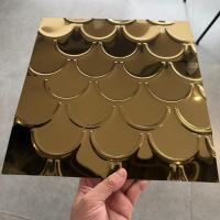 China Gold Mirror Stainless Steel Sheet Fish Scales Design for Decorative Wall Panels for sale