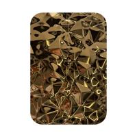 China 3D Diamond Gold Mirror Stamped Stainless Steel Decorative Sheet Four Feet for sale