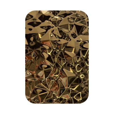 China 3D Diamond Gold Mirror Stamped Stainless Steel Decorative Sheet Four Feet for sale