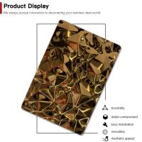 China 3D Diamond Gold Mirror Stamped Stainless Steel Decorative Sheet Four Feet for sale