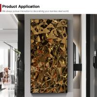 China 3D Diamond Gold Mirror Stamped Stainless Steel Decorative Sheet Four Feet for sale