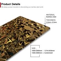 China 3D Diamond Gold Mirror Stamped Stainless Steel Decorative Sheet Four Feet for sale
