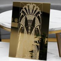 China Modern Gold Mirror Etched Stainless Steel Elevator Pattern Plate for sale