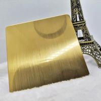 China Durable Titanium Gold Brushed Stainless Steel Panel 1220x2440 for sale