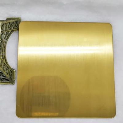 China Durable Titanium Gold Brushed Stainless Steel Panel 1220x2440 for sale