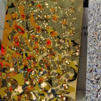 China Premium 304 titanium gold water wave steel panel for luxury decoration. for sale