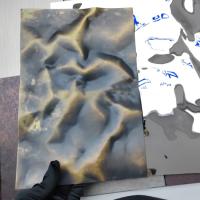 China 304 Stainless Steel Sheet with Aged Brass and Antique Bronze Finish Featuring Crepe Paper Pattern Design for sale