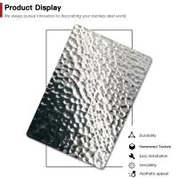 China Handmade Hammer Texture 304 Stainless Steel Sheet with Double PVC Film for Decorative Use for sale