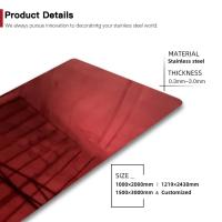 China PVD China Red Mirror Color 304 Stainless Steel Sheet EN Standard Decorative Plate for sale