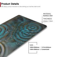 China Aged Brass Metal Sheet, 304 Copper Patina Blackened Effect Raindrop Ripple Pattern Sheet for sale