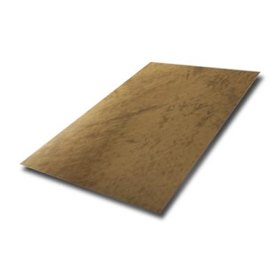 China Antique Brass Metal Sheet Four Feet Cross Brushed Bronze Color Coated Decorative Stainless Steel Sheet for sale