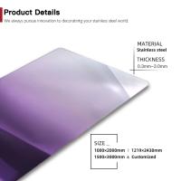 China PVD Purple And Gray Gradient Mirror Polished 304 Grade Decorative Stainless Steel Sheet for Home Decoration for sale