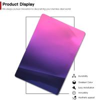 China PVD Pink and Purple Gradient Mirror Finish Stainless Steel Sheet 304 Grade 4x8 Size for Interior Decoration for sale