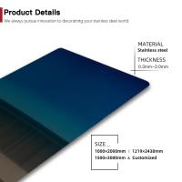 China Mirror SS Sheet,Grade 304 No.8 Mirror Finish Stainless Steel Sheet In PVD Klein Blue Gradient Color Coating for sale