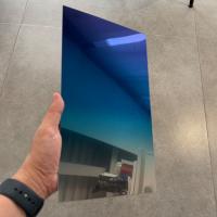 China Mirror SS Sheet,Grade 304 No.8 Mirror Finish Stainless Steel Sheet In PVD Klein Blue Gradient Color Coating for sale