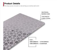 China Silver Mirror Etched 201 Stainless Steel Decorative Sheet For Elevator Decor for sale