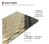 China SS Decorative Sheet,304 Mirror Stamped Finish Double Color Stainless Steel Sheet For Interior for sale