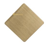 China 1219x2438mm Hairline Stainless Steel Sheet Gold Color Coating Decoration for sale