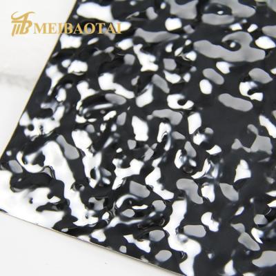 China Black Mirror Water Ripple Stainless Steel Sheet 201 Grade 2438mm Size for sale