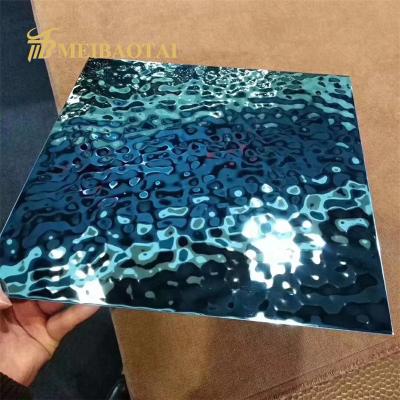 China Decorative Water Ripple Stainless Steel Sheet 1000mm X 2000mm With 7c PVC Film for sale