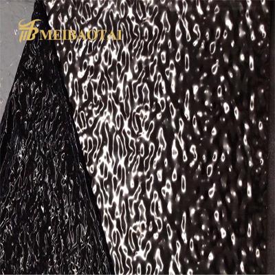 China Silver Mirror Finish 304 Stainless Steel Water Ripple Sheet with 70 Micron PVC Film for Decorative Wall Panels for sale