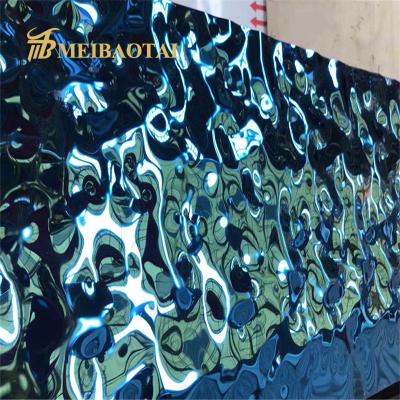 China PVD Blue Coated 304 Grade JIS Standard Water Ripple Stainless Steel Sheet for Decorative Applications for sale