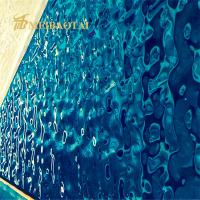 China 201 Stainless Steel Blue PVD Coated Water Ripple Sheet 0.65mm Thick for Ceiling Decoration for sale