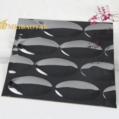 China 304 Grade Mirror Finish Embossed Stainless Steel Sheet with 3m Length for Decorative Wall Cladding for sale