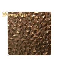 China JIS Standard Rose Gold Plating 0.65mm Thickness Embossed Stainless Steel Sheet for Decorative SS Plate for sale