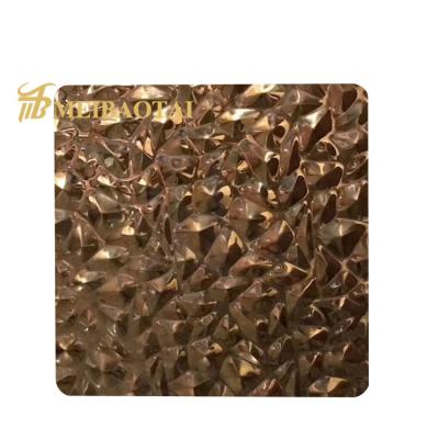 China JIS Standard Rose Gold Plating 0.65mm Thickness Embossed Stainless Steel Sheet for Decorative SS Plate for sale