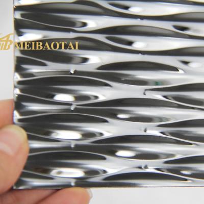 China Bullet Pattern Embossed Stainless Steel Sheet with Double 7C Black And White PVC and 0.65mm Thickness for Wall Cladding for sale