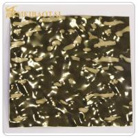 China Gold Mirror Embossed Stainless Steel Sheet 0.85mm Thickness 3048mm Length Decorative Metal Plate for sale